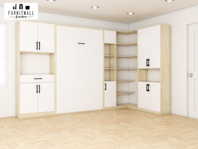 Wallbed 5 ฟุต พร้อมตู้เข้ามุมตัว L - เฟอร์นิเจอร์และของตกแต่งบ้านออนไลน์ by FURNITMALL