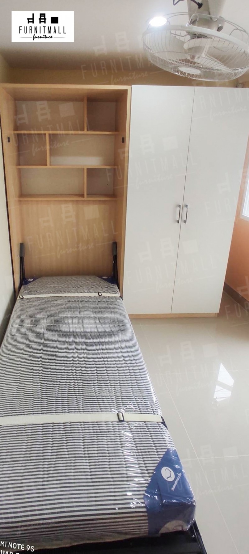 Wallbed 3ฟุต พร้อมตู้เสื้อผ้า สำหรับห้องแม่บ้าน ไม่รวมตู้บน - เฟอร์นิเจอร์และของตกแต่งบ้าน ...