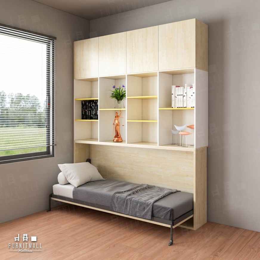Wall bed 3 ฟุต แนวนอน พร้อมตู้เก็บของ สูงรวม 2.5 เมตร - เฟอร์นิเจอร์และของตกแต่งบ้านออนไลน์ by ...
